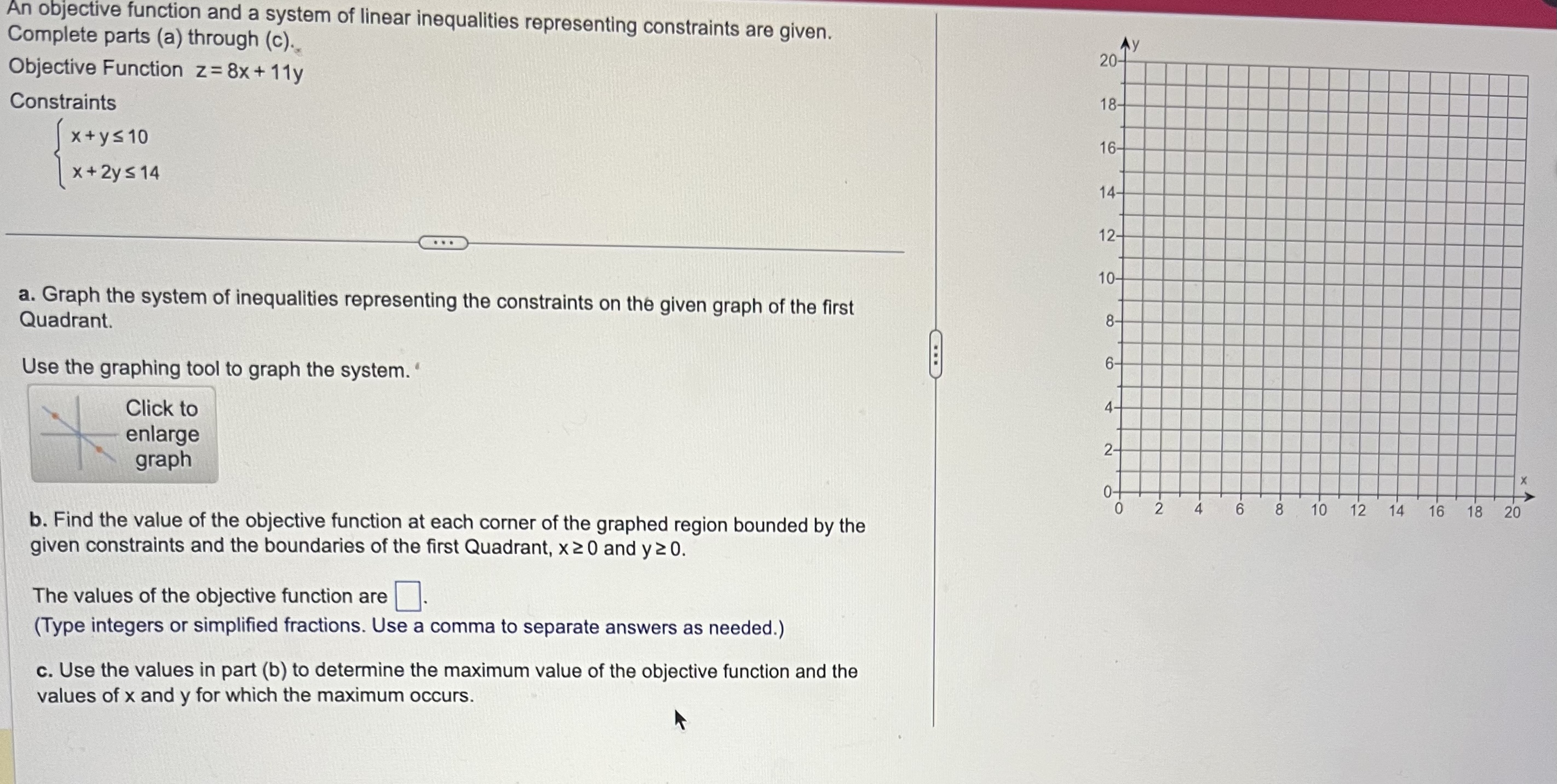 Solved An objective function and a system of linear | Chegg.com