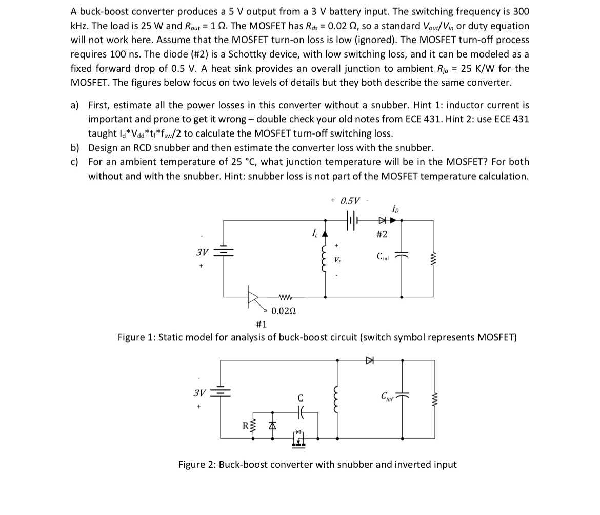 Solved A buck-boost converter produces a 5V ﻿output from a | Chegg.com