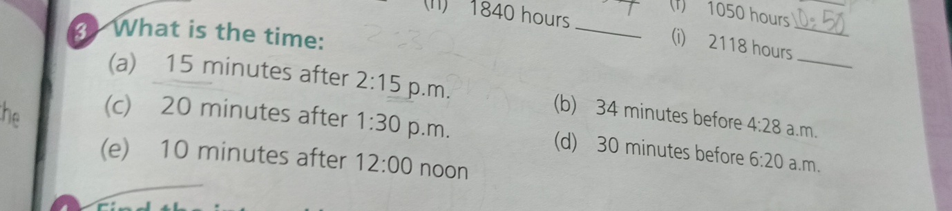 Solved (3) ﻿What is the time:(a) 15 ﻿minutes after 2:15 | Chegg.com