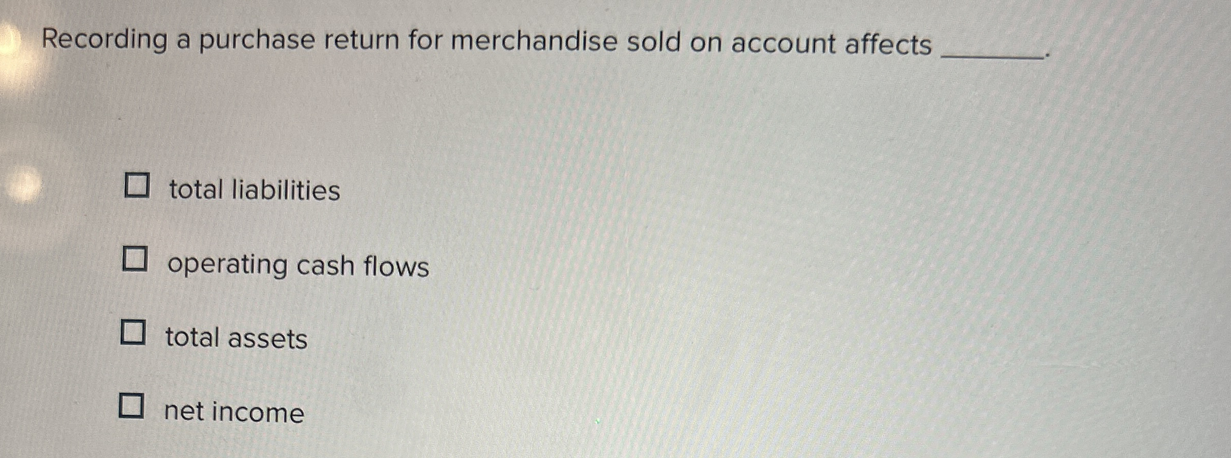 Solved Recording a purchase return for merchandise sold on | Chegg.com