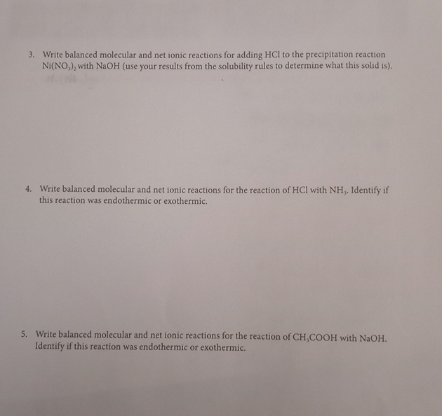 Solved Write balanced molecular and net ionic reactions for | Chegg.com