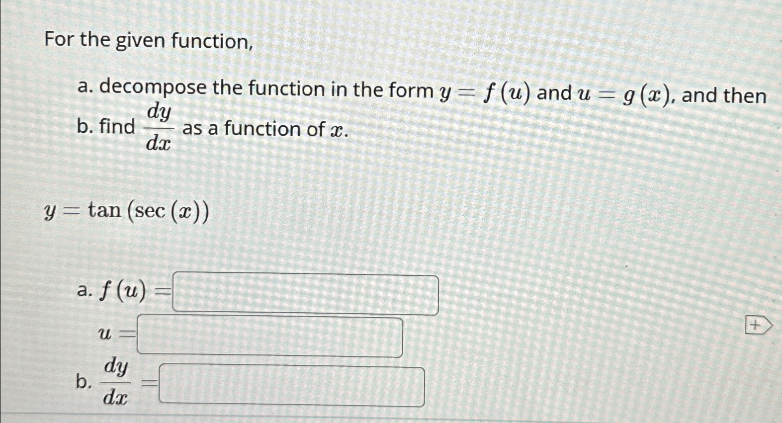 Solved For the given function,a. ﻿decompose the function in | Chegg.com