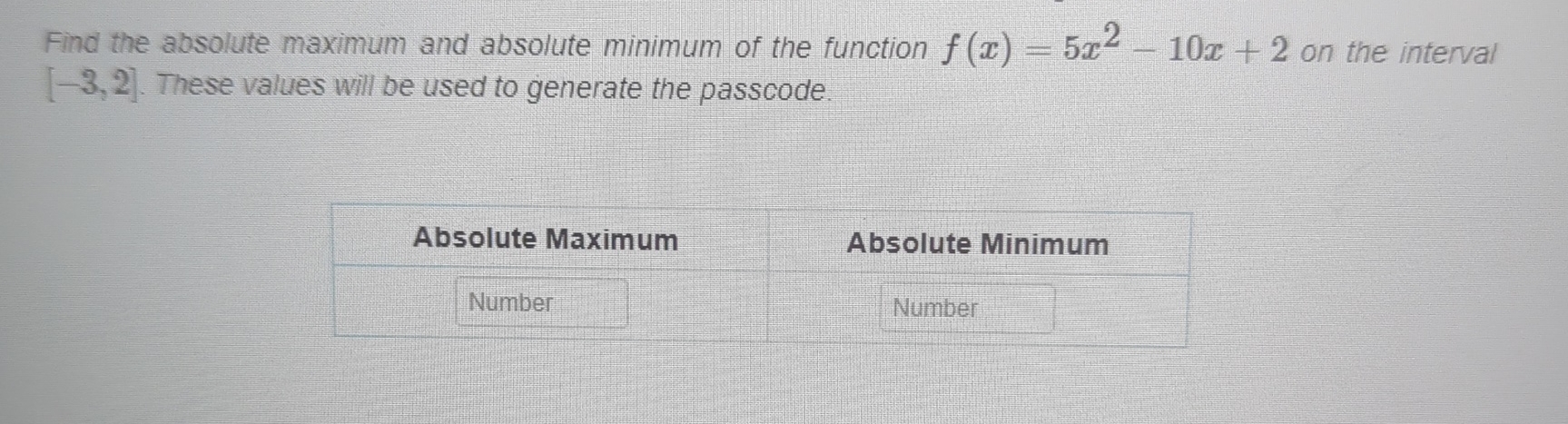 Solved Find the absolute maximum and absolute minimum of the | Chegg.com