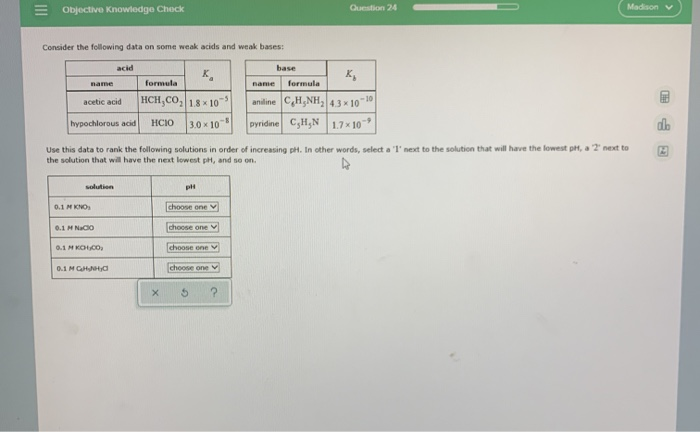Solved = Objective Knowledge Check Den 24 Consider the | Chegg.com