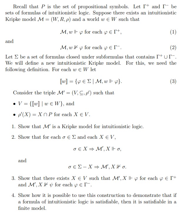 Solved Recall That P ﻿is The Set Of Propositional Symbols