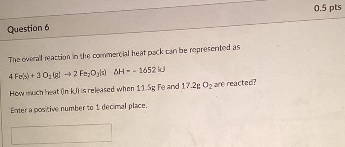 Solved The overall reaction in the commercial heat pack can | Chegg.com
