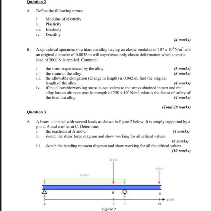 Solved Question 2 A. Define the following terms: i. Modulus | Chegg.com