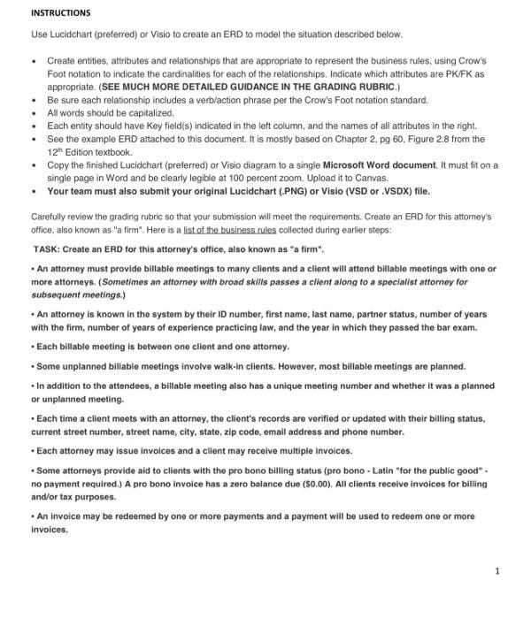 Solved INSTRUCTIONS Use Lucidchart (preferred) or Visio to | Chegg.com