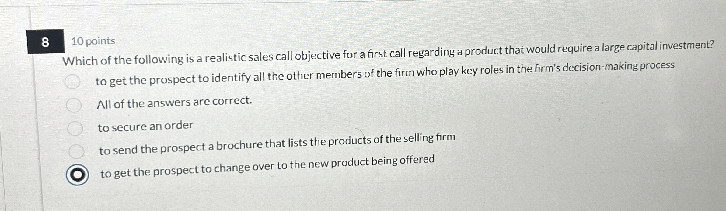 Solved 810 ﻿pointsWhich of the following is a realistic | Chegg.com