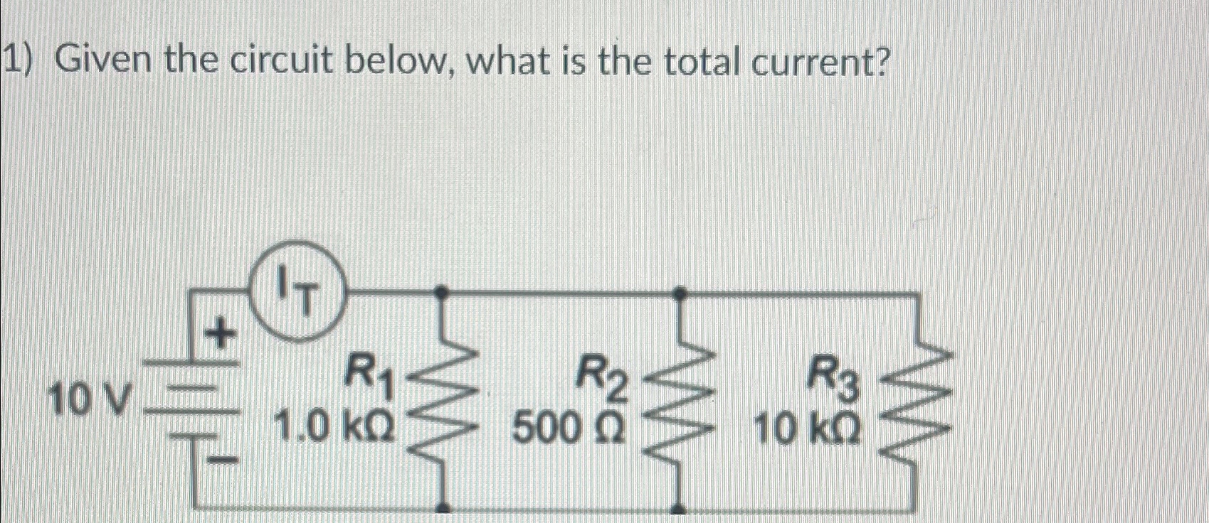Given the circuit below, what is the total current in | Chegg.com