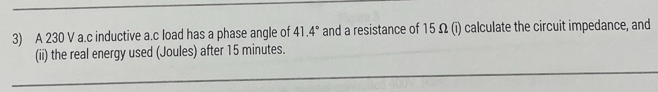 Solved A 230 ﻿V a.c inductive a.c load has a phase angle of | Chegg.com