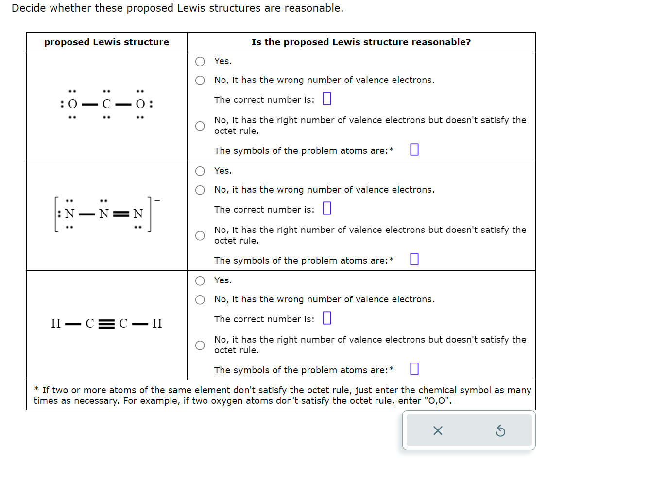 Solved Decide whether these proposed Lewis structures are | Chegg.com