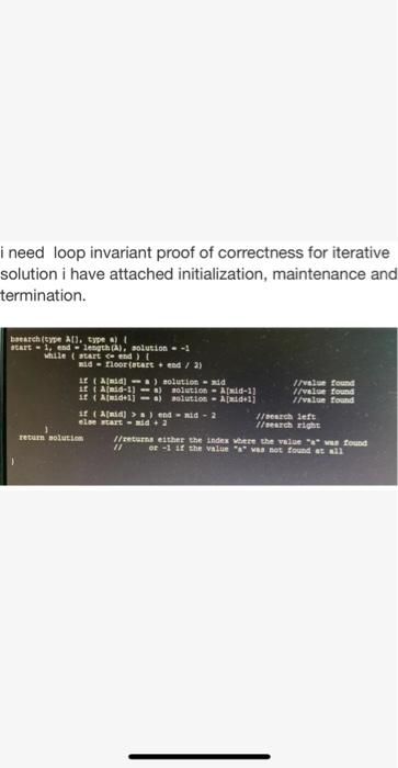 Solved I Need Loop Invariant Proof Of Correctness For