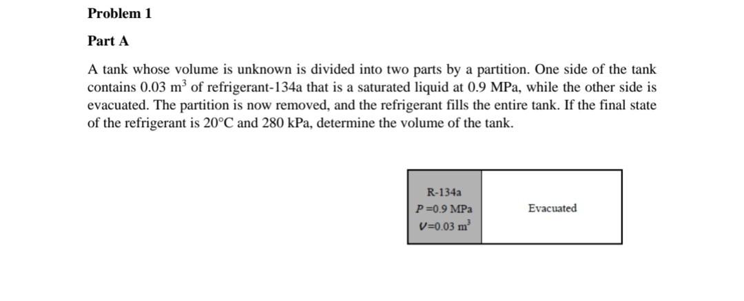 Solved A tank whose volume is unknown is divided into two | Chegg.com