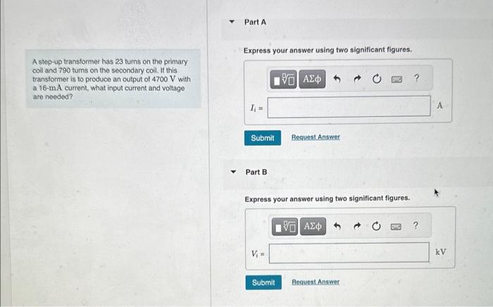 Solved Express your answer using two significant figures. A | Chegg.com