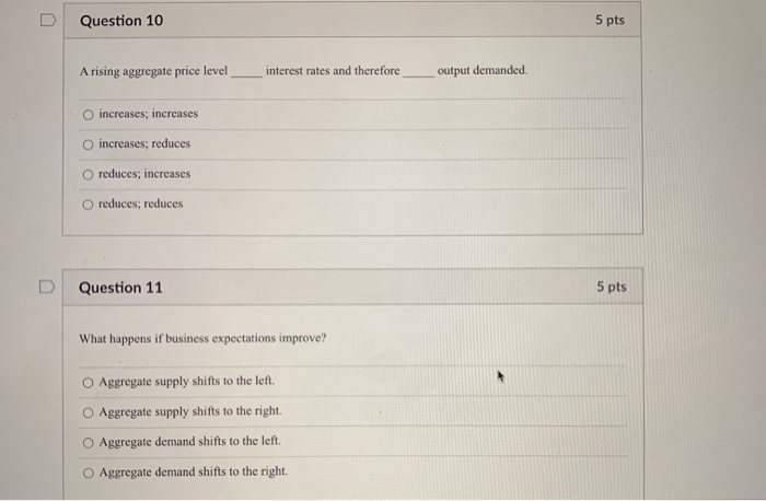 Solved 5 pts Question 1 (Figure: Predicting Aggregate Demand | Chegg.com