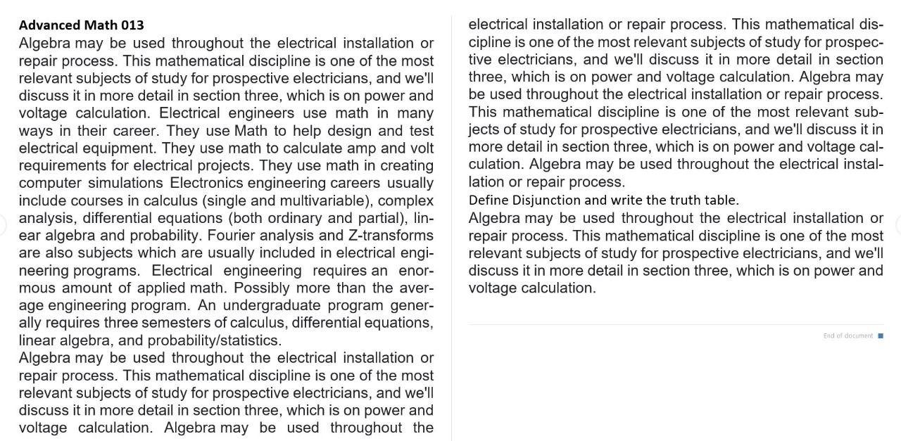 Advanced Math 013 Algebra may be used throughout the | Chegg.com