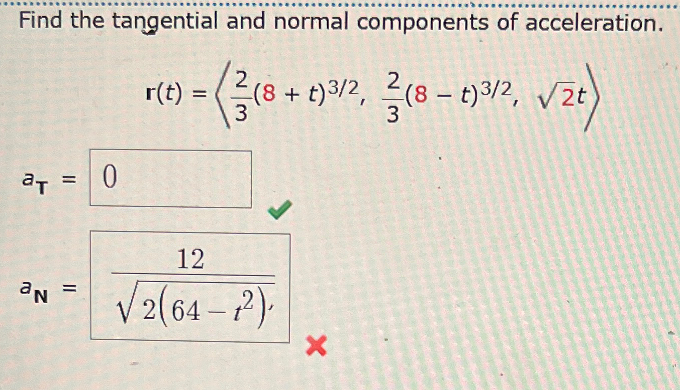 Solved Find The Tangential And Normal Components Of