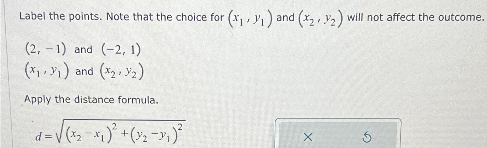 Solved Label the points. Note that the choice for (x1,y1) | Chegg.com