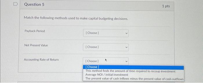 Solved Match the following methods used to make capital | Chegg.com