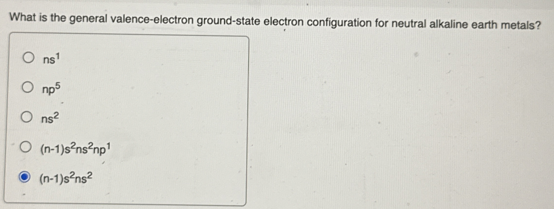 Solved What is the general valence-electron ground-state | Chegg.com