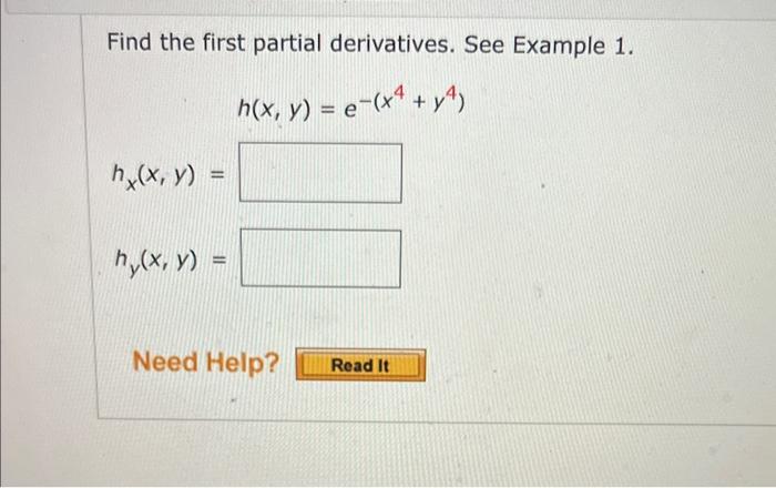 Solved Find the first partial derivatives. See Example 1. | Chegg.com