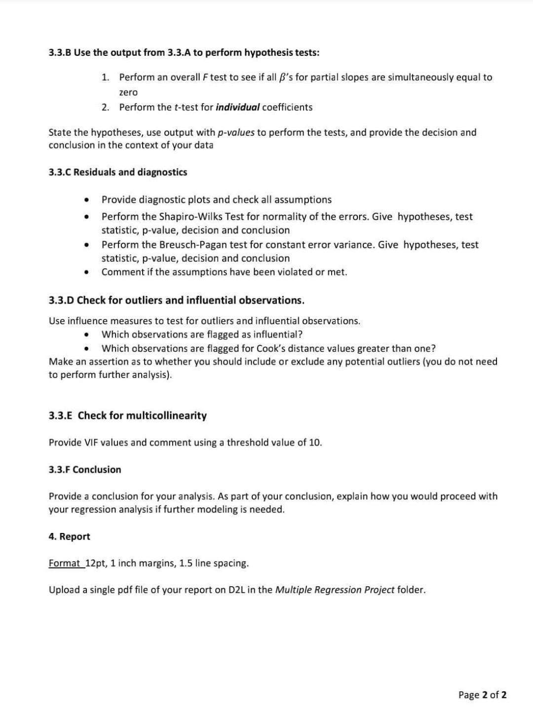 Solved 3.3.B Use the output from 3.3.A to perform hypothesis | Chegg.com