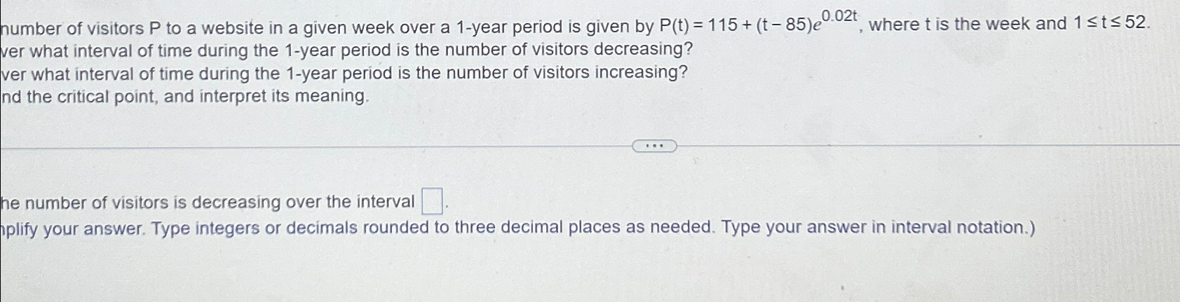Solved number of visitors P ﻿to a website in a given week | Chegg.com