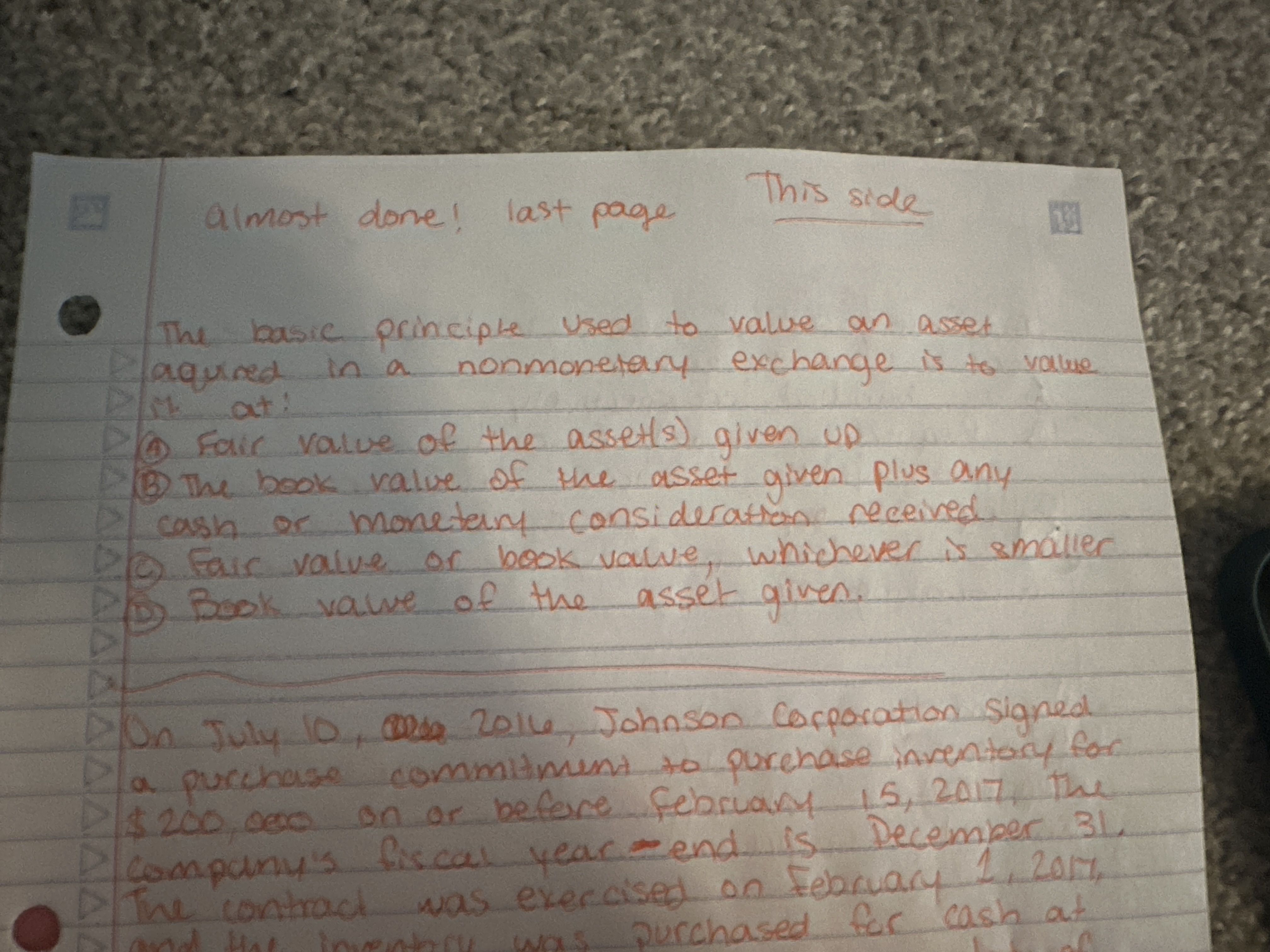 Solved The basic principle used to value an assetaquired in | Chegg.com