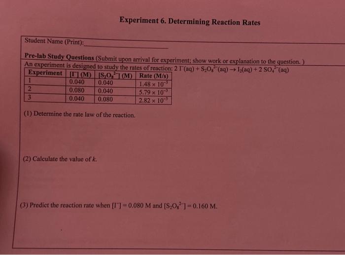 Solved Pre-lab Study Questions (Submit upon arrival for | Chegg.com