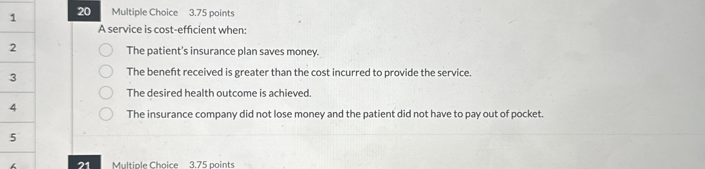 Solved 20Multiple Choice 3.75 ﻿pointsA service is | Chegg.com