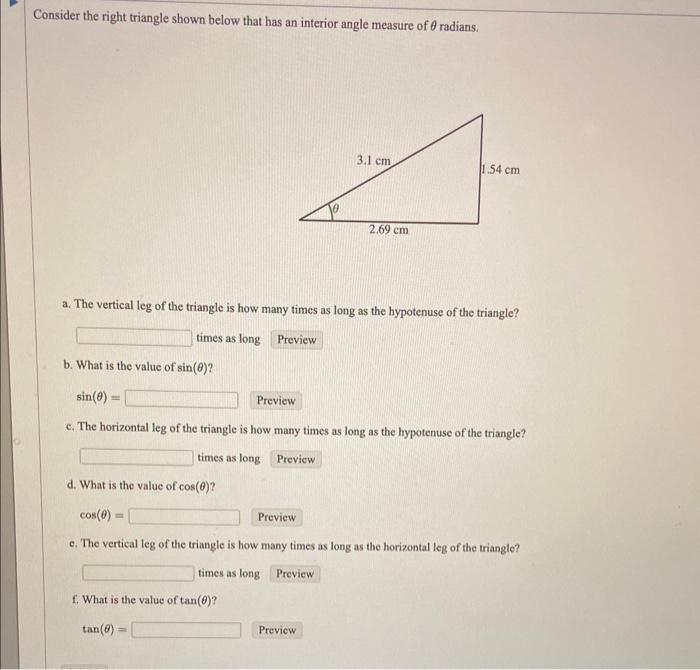 Solved Consider the right triangle shown below that has an | Chegg.com