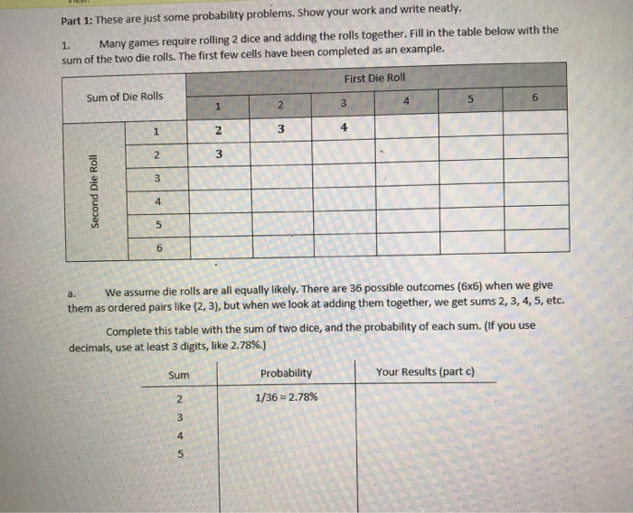 Solved Part 1: These are just some probability problems. | Chegg.com