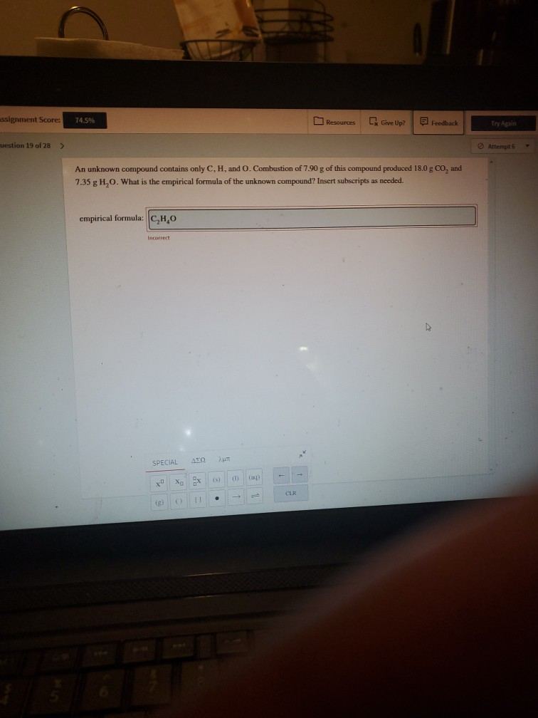 Solved ssignment Score: 74.5% Resources C Give Up? Feedback | Chegg.com