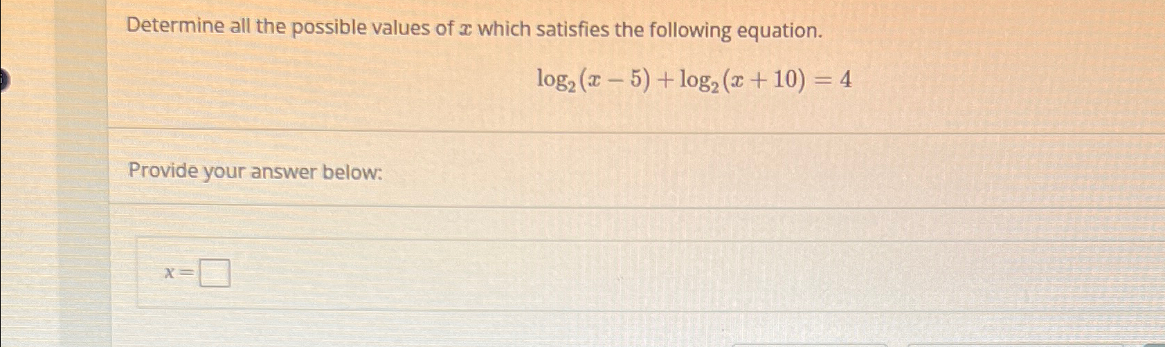 Solved Determine all the possible values of x ﻿which | Chegg.com