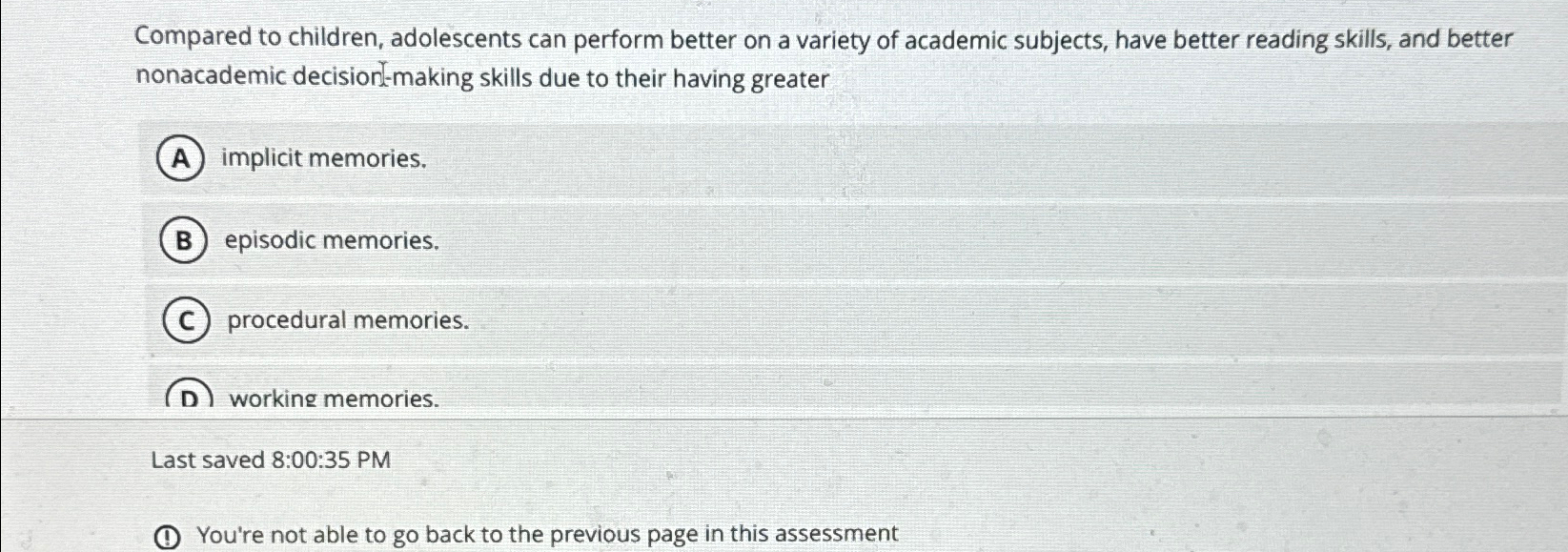 Solved Compared to children, adolescents can perform better | Chegg.com