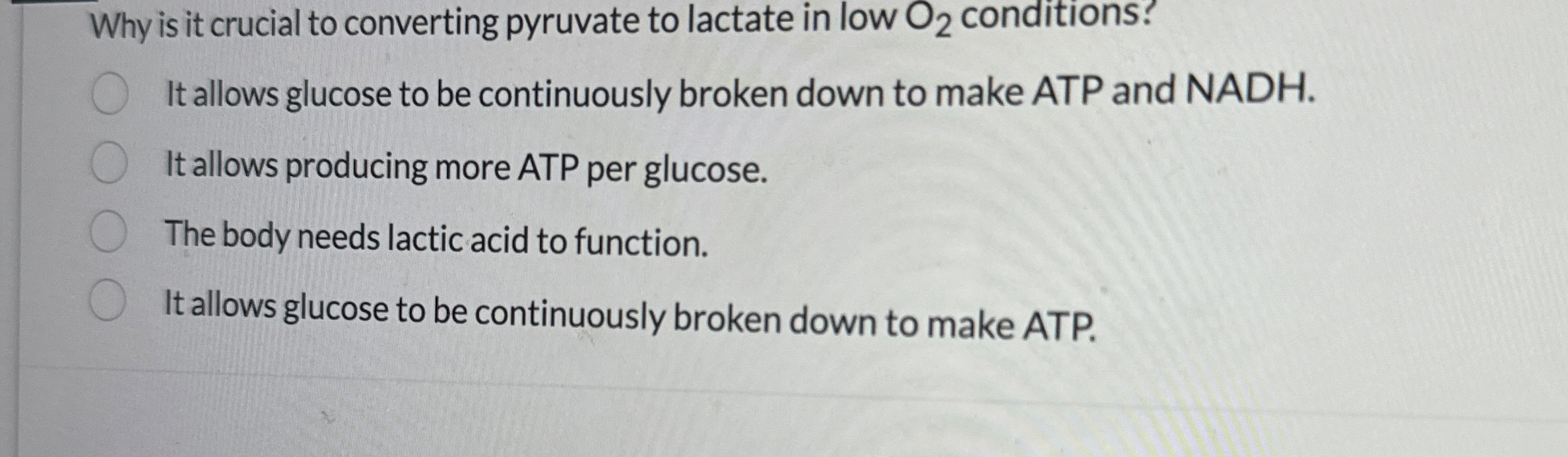 Solved Why is it crucial to converting pyruvate to lactate | Chegg.com