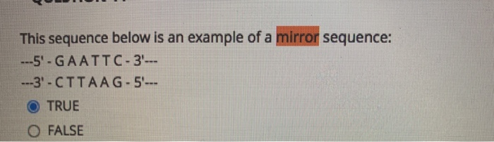 Solved This sequence below is an example of a mirror | Chegg.com