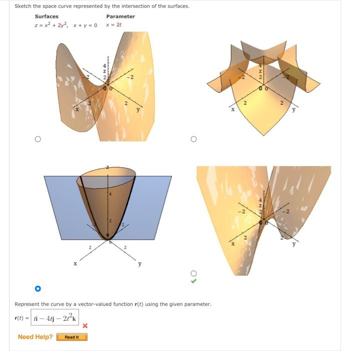Solved Sketch the space curve represented by the | Chegg.com