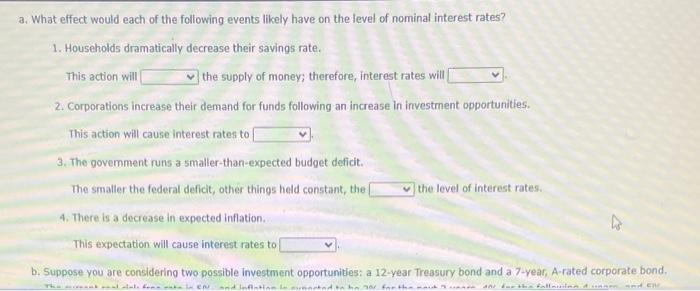 Solved a. What effect would each of the following events | Chegg.com