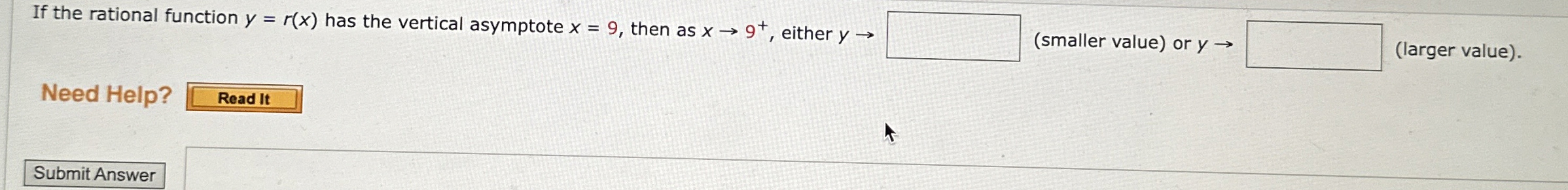 Solved If the rational function y=r(x) ﻿has the vertical | Chegg.com