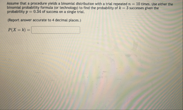Solved Assume that a procedure yields a binomial | Chegg.com