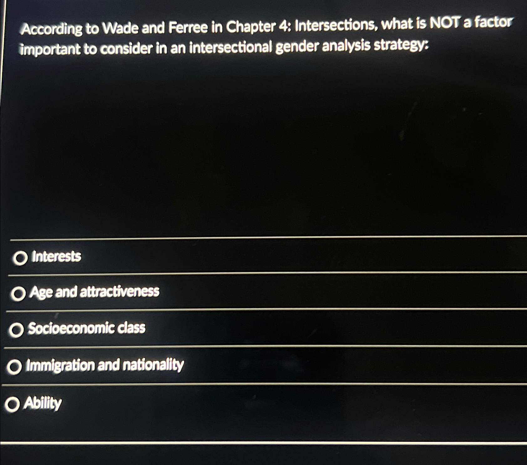 Solved According to Wade and Ferree in Chapter 4: | Chegg.com