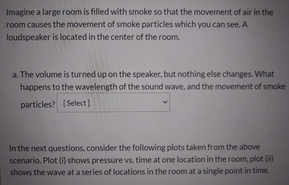Solved Imagine a large room is filled with smoke so that the | Chegg.com