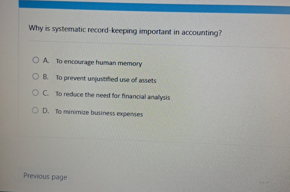 Solved Why is systematic record-keeping important in | Chegg.com