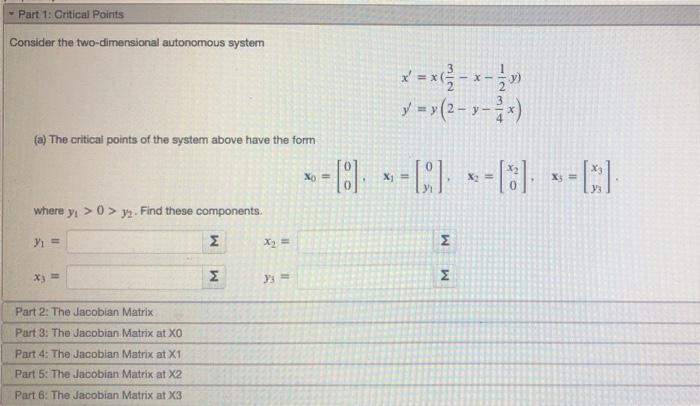 Solved - Part 1: Critical Points Consider the | Chegg.com