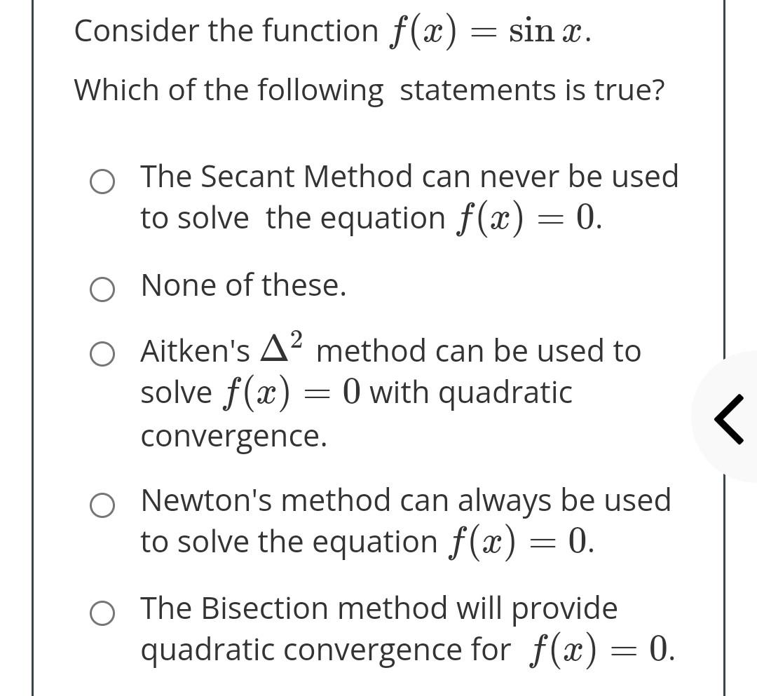 Solved onsider the function f(x)=sinx Which of the following | Chegg.com