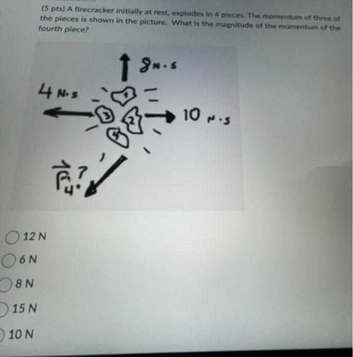 A firecracker initially at rest, explodes in 4 | Chegg.com