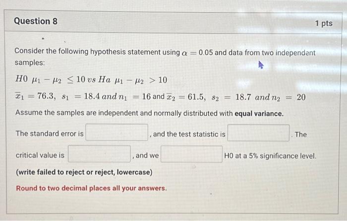 Solved Consider the following hypothesis statement using | Chegg.com