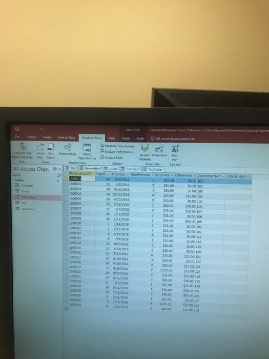 Solved QBE (Query By Example) Colonial Adventure Tours | Chegg.com